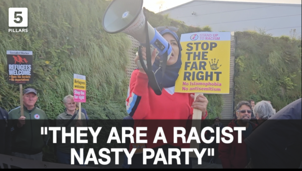 Anti-racism protesters rally outside Reform UK party conference – 5Pillars